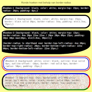 Ronde hoeken met behulp border-radius - uitleg